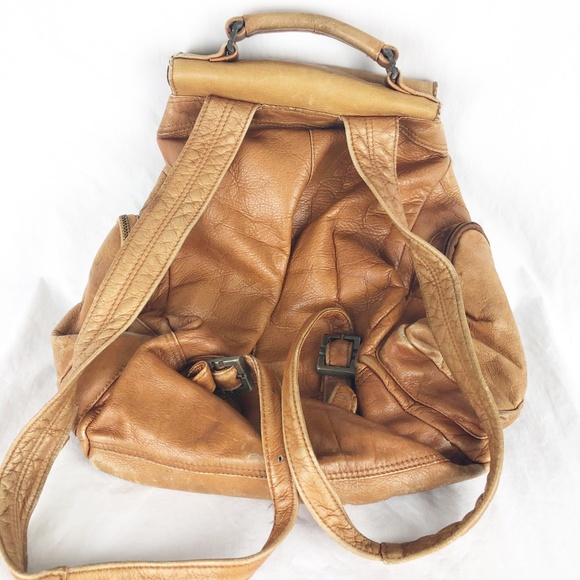 Handmade | Bags | Vintage Worn Weathered Leather Backpack Brass | Poshmark